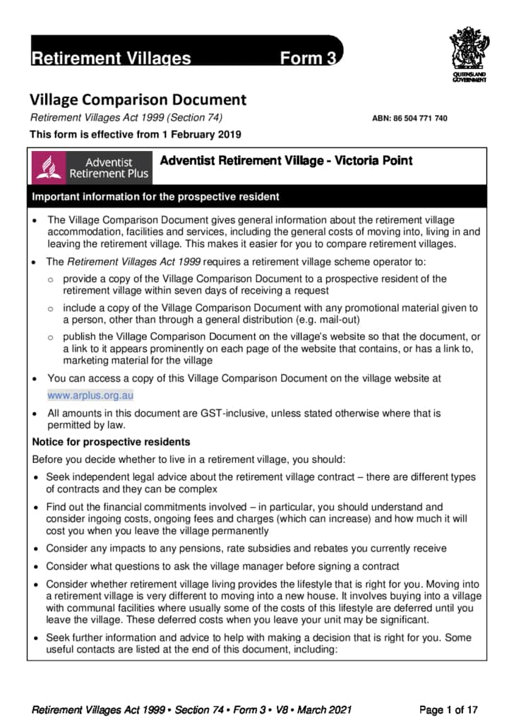 3-1-7 VCD Village Comparison Document - Form 3 v8 - VP 20220701 ARP ...